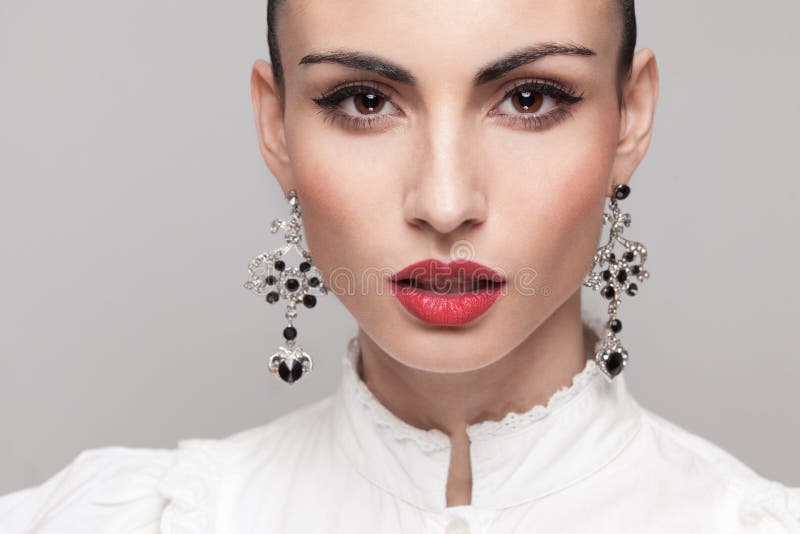 Close-up Van Een Modieus Model Stock Afbeelding - Image of kaukasisch ...