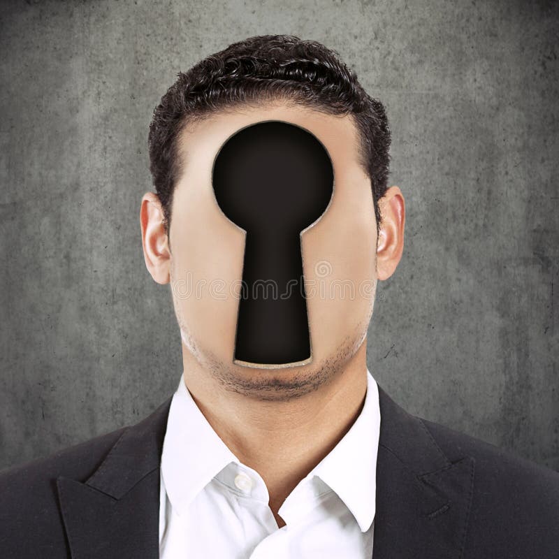 Headshot Faceless Man Isolated on Grey Wall Background Stock Image ...