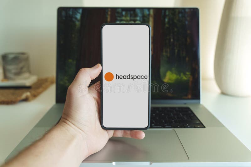 Headspace Meditation Application Logo on Smartphone Screen in Front of ...