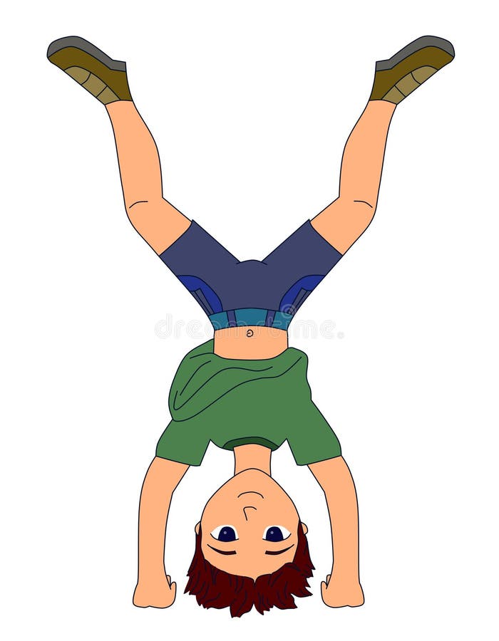 Headstands do homem ilustração stock. Ilustração de macho - 97000564