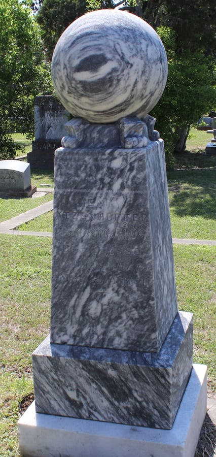 Tall Headstone in the Cemetery Pillar Stock Photo - Image of white ...