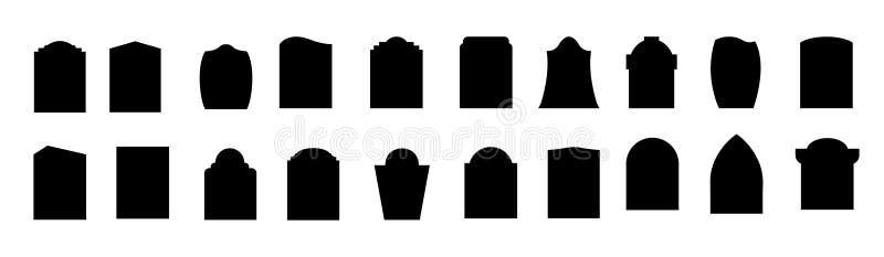 Set of Cemetery Grave Headstone Shapes for Artwork Compositions Stock ...