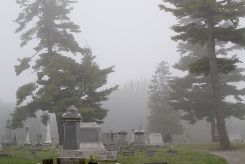 Headstones in the Mist editorial image. Image of creepy - 54824180