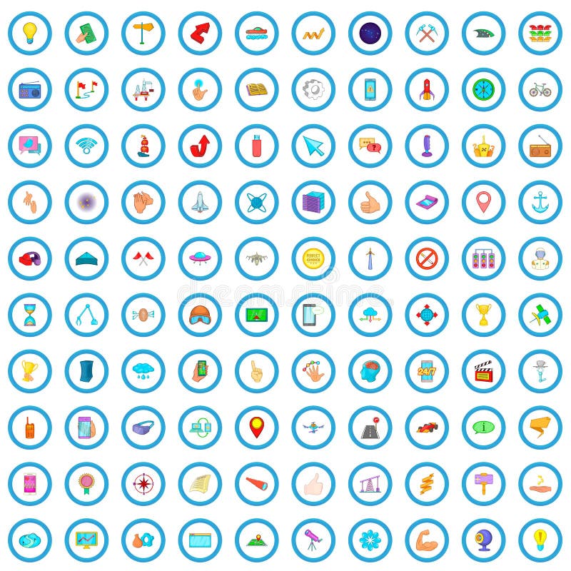 100 Headway Icons Set, Cartoon Style Stock Vector - Illustration of ...