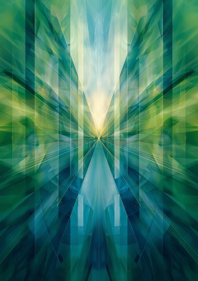 Healing Abstract Background, Soothing Green and Blue Rays, Nurturing ...