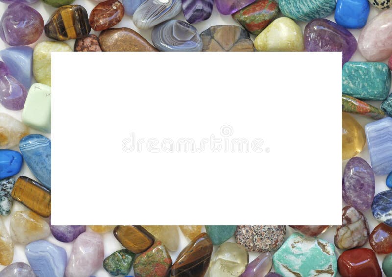 Healing Crystal Gemstone Filled Border Stock Photo - Image of colors ...