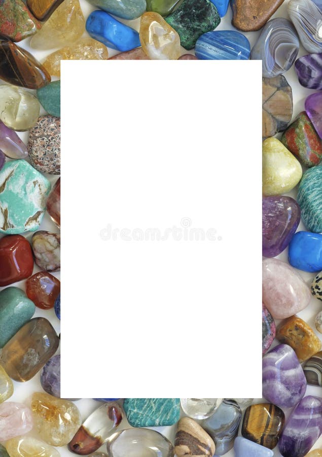 Healing Crystal Gemstone Filled Border Stock Image - Image of filled ...