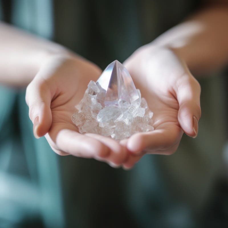 Healing Crystal in Hands for Practice and Rituals, AI Generated Stock ...