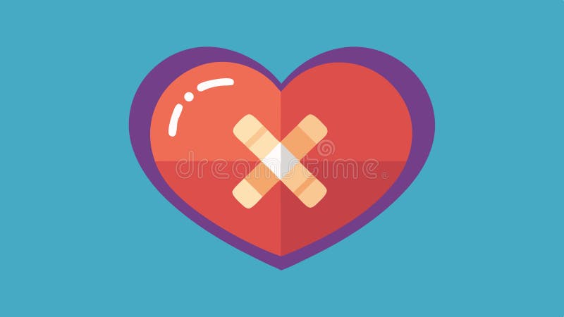 Healing Heart a Heart with a Bandage on it Gradually Healing and ...