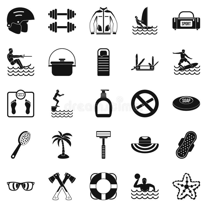 Healing Icons Set, Simple Style Stock Vector - Illustration of clinic ...