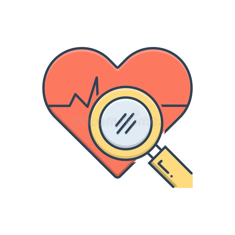 Color Illustration Icon for Health Analysis, Cardiogram and Search ...