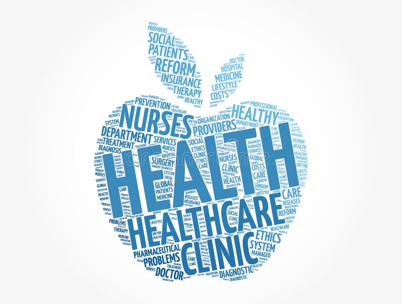 Health Apple Word Cloud Collage, Concept Background Stock Illustration ...