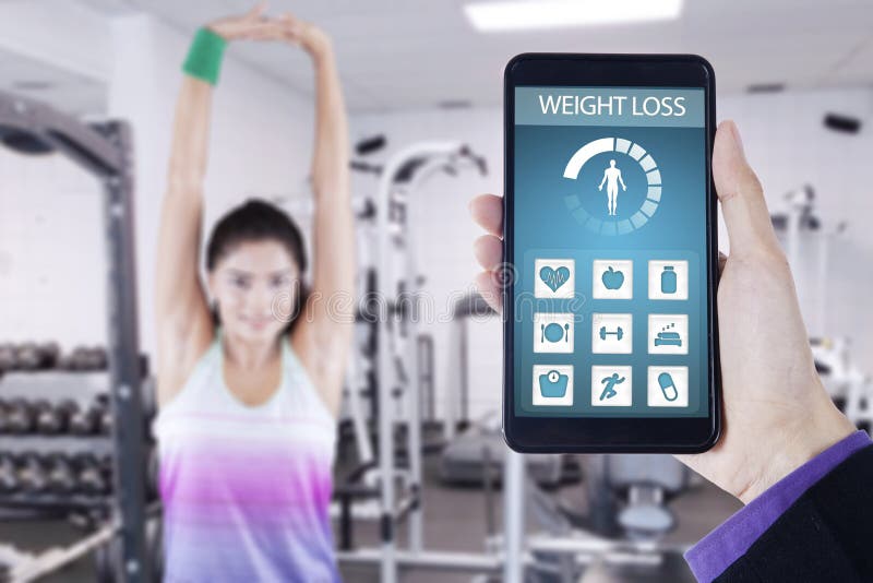 Health Application and Young Woman Stock Photo - Image of hispanic ...