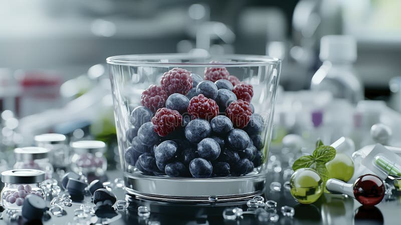 Health Awareness Campaign Featuring Berries and Supplements in a ...
