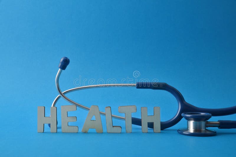 Health Background with Stethoscope and Message with Wooden Letters ...