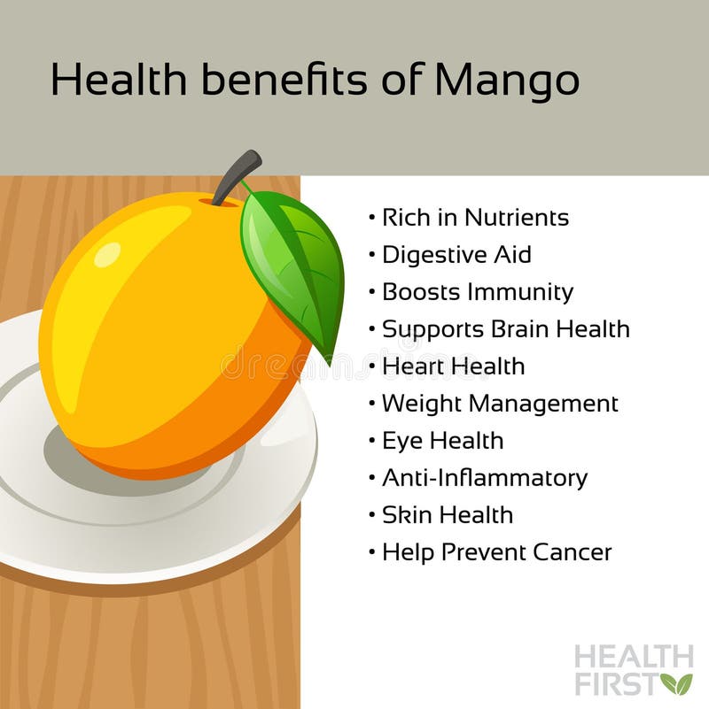 Health Benefits of Mango Fruit Info Graphics Stock Illustration ...