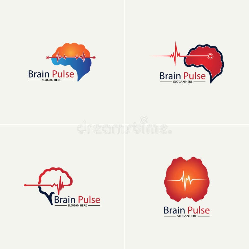 Health Brain Pulse Logo Template Design Vector, Emblem, Design Concept ...