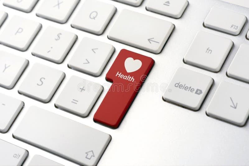 Health button on keyboard stock image. Image of industry - 208677527