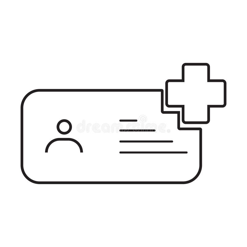 Medical Id Card Hanging with Red Ribbon Showing Cross Symbol Stock ...