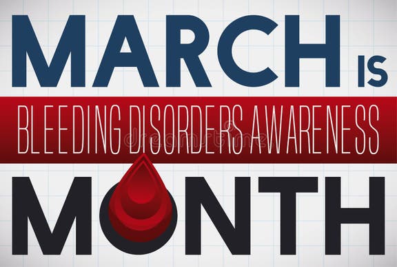 Design with Blood Drop and Label Promoting Bleeding Disorders Month ...