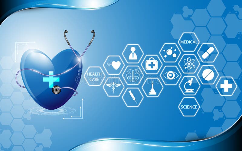Health Care Abstract Design and Icon Background Stock Illustration ...