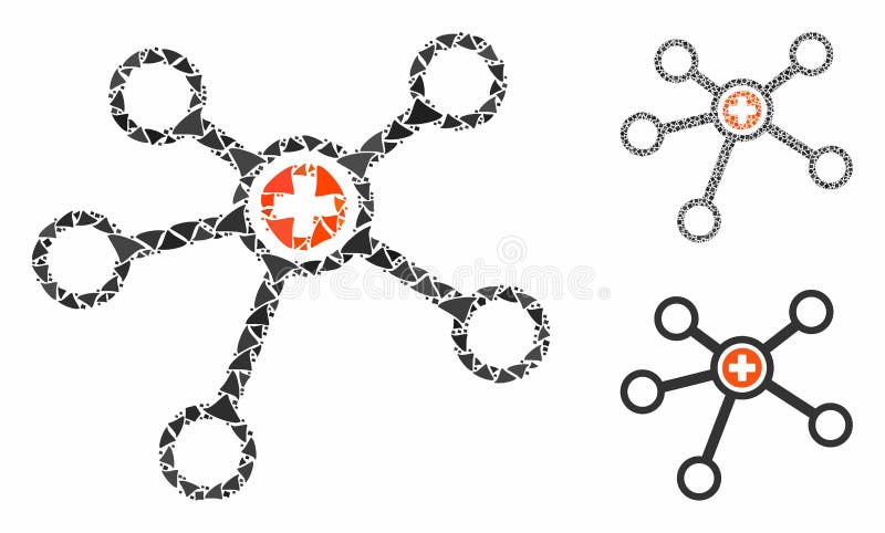 Health Care Links Mosaic Icon of Rugged Pieces Stock Illustration ...