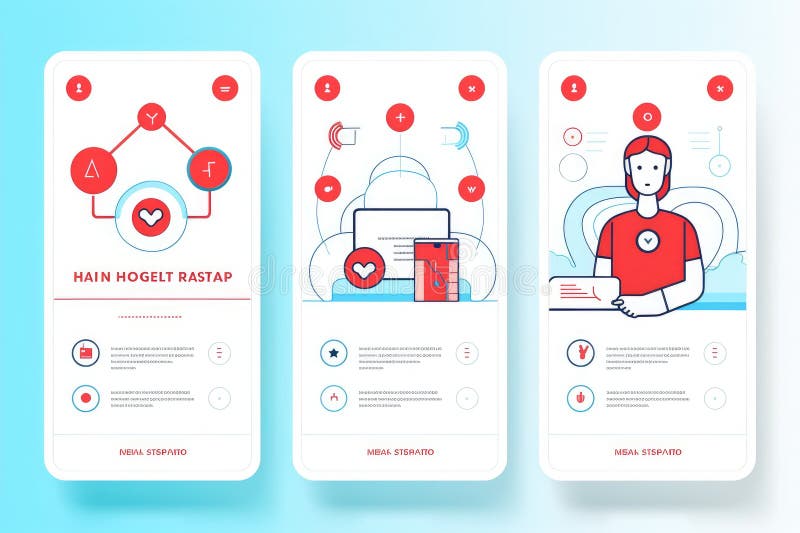 Health Care Ux Ui Application. Generative AI Stock Illustration ...