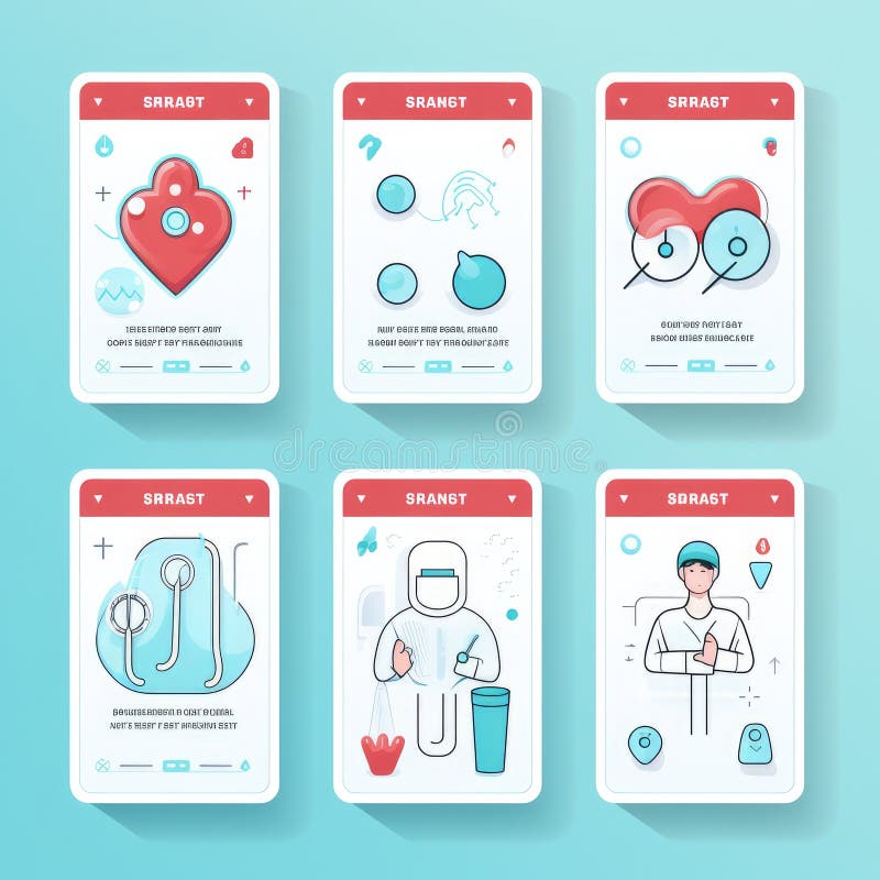 Health Care Ux Ui Application. Generative AI Stock Illustration ...