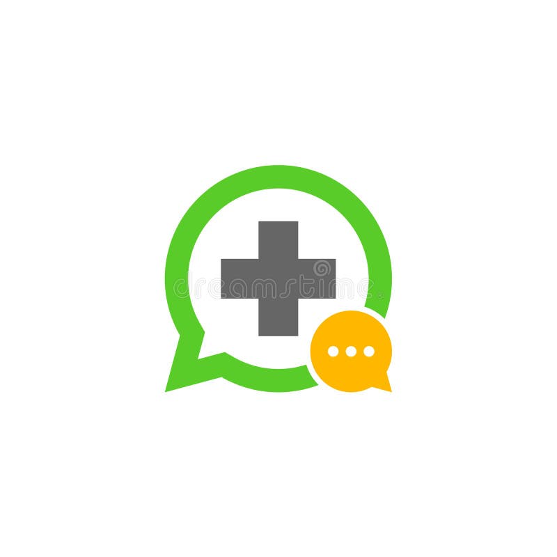 Health Chat Logo Design Template. Chat Plus Logo Concept Vector Stock ...