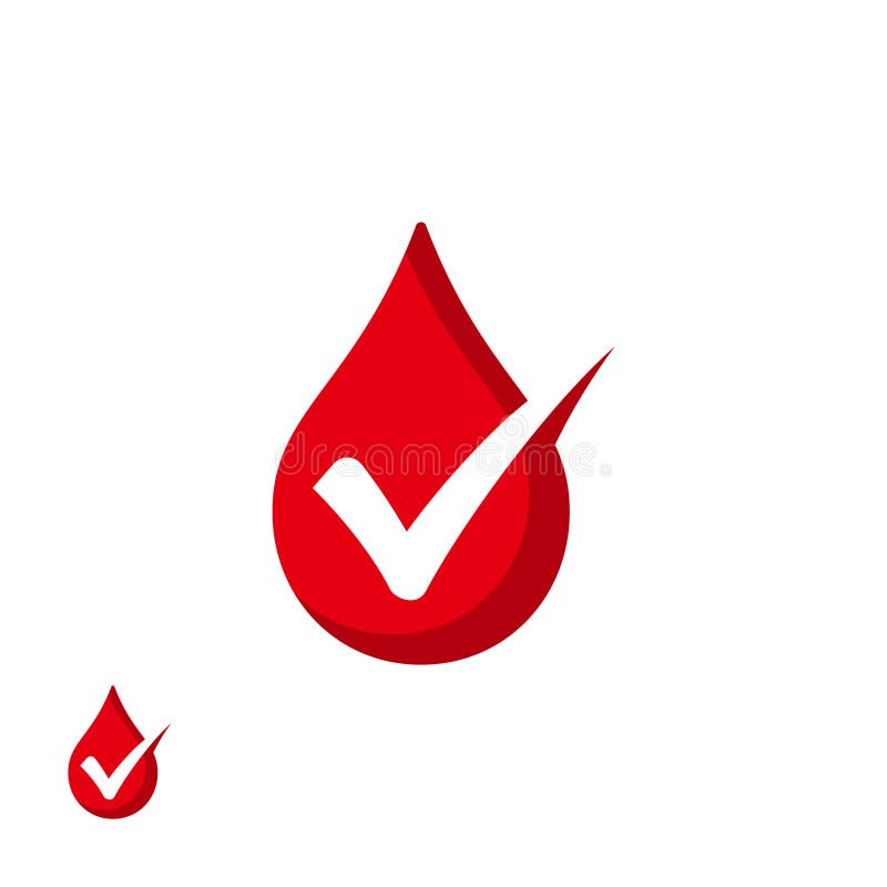 Health Check Blood Vector Icon Design with Checkmark Stock Vector ...