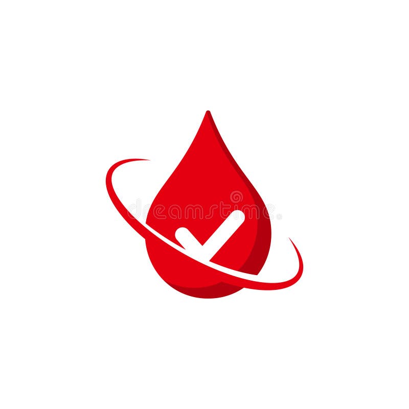 Health Check Blood Vector Icon Design with Checkmark Stock Vector ...