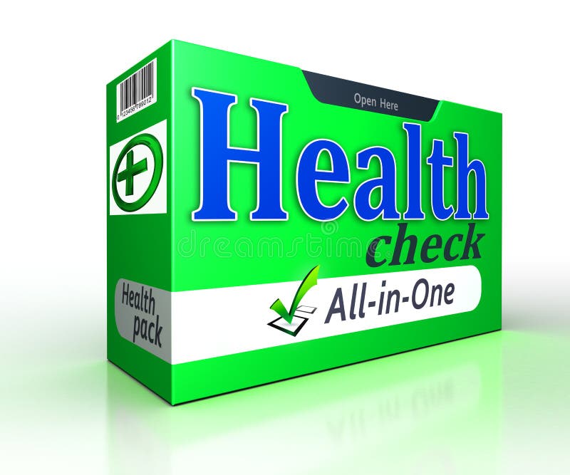 Health Check Green Pack Concept on White Background Stock Illustration ...