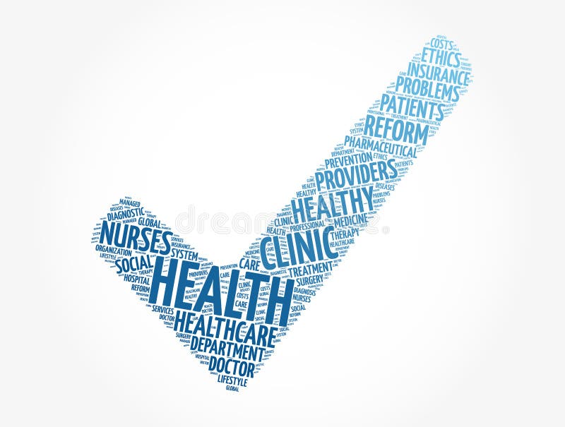 Health Check Mark Word Cloud Collage, Concept Background Stock ...