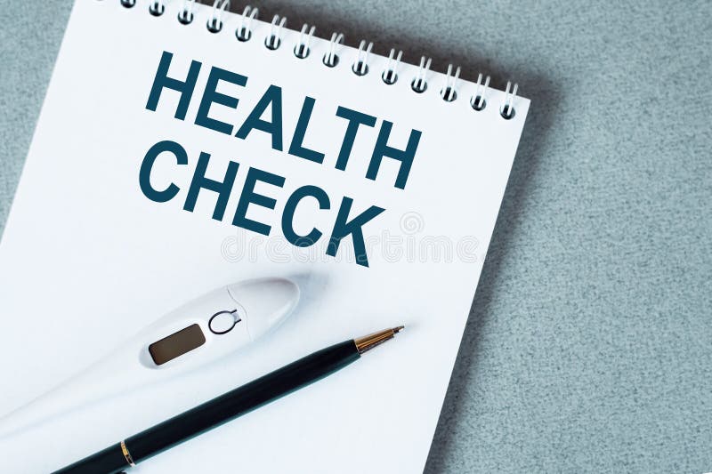 Health Check, Notepad on the Desktop, Interface As Medical Stock Photo ...