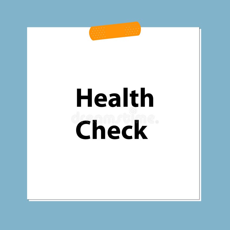 Health Check Post it on Blue Stock Illustration - Illustration of check ...