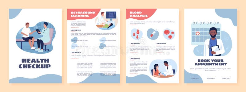 Health Checkup Flat Vector Brochure Template Stock Illustration ... Health Checkup Flat Vector Brochure Template Stock Illustration ...