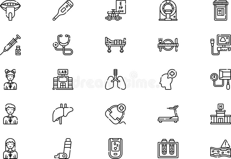 Health Checkup Icons Collection is a Vector Illustration with Editable ...