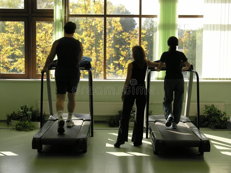 Health Club stock image. Image of machines, woman, treadmills - 261911