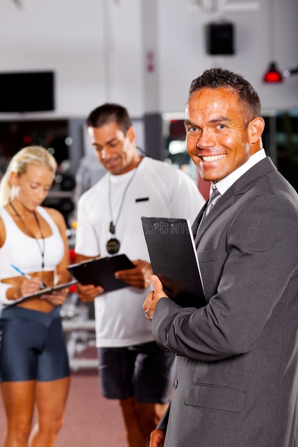 Health club manager stock photo. Image of personal, club - 24613318