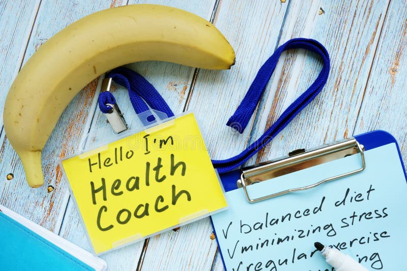 Health Coach Badge and Check List. Stock Photo - Image of living, check ...