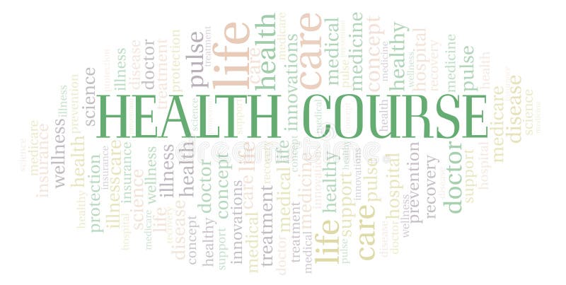 Health Course word cloud stock illustration. Illustration of collage ...