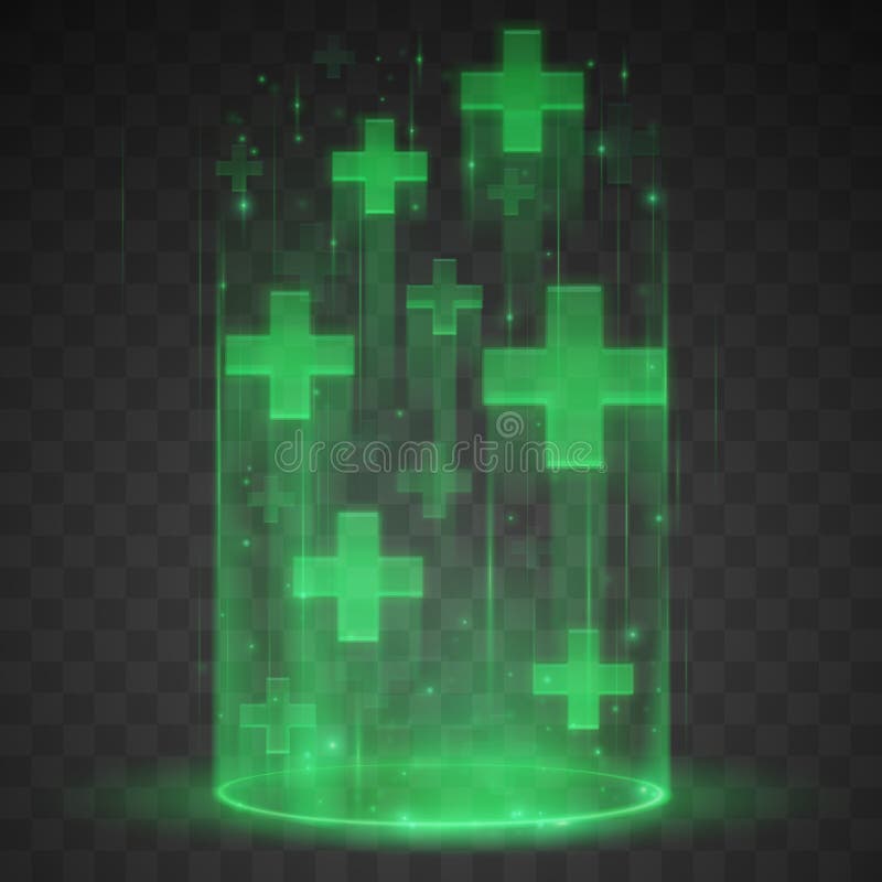 Health Cross Sign with Green Light Effect Stock Vector - Illustration ...