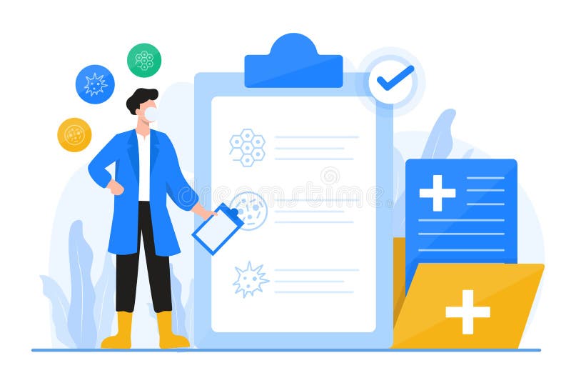 Health Data and Doctor Concept Illustration Stock Vector - Illustration ...