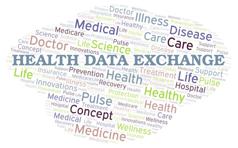 Health Data Exchange Vector Word Cloud, Made with Text only. Stock ...