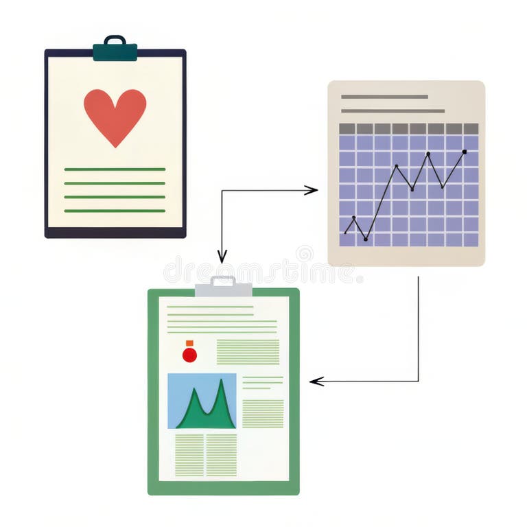 Health Data Visualization Concept with Charts and Reports for ...