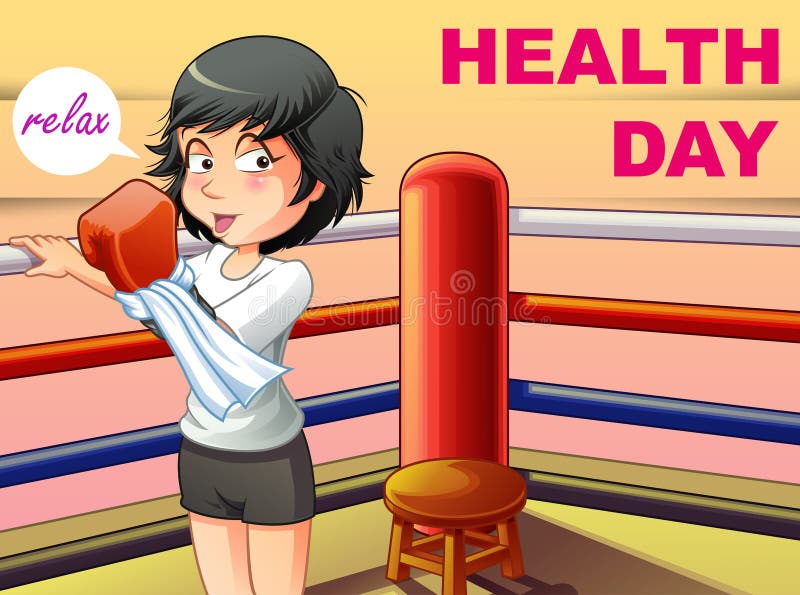 Health Day in Cartoon Style. Stock Vector - Illustration of awareness ...
