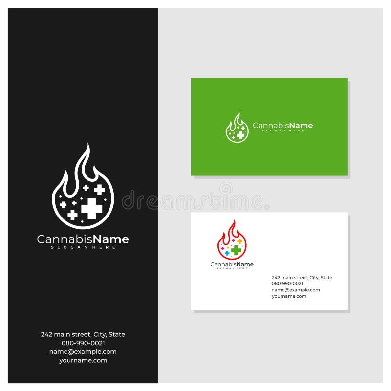 Health Fire Logo with Business Card Template. Creative Fire Health Logo ...