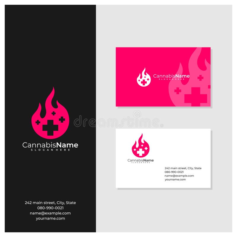 Health Fire Logo with Business Card Template. Creative Fire Health Logo ...