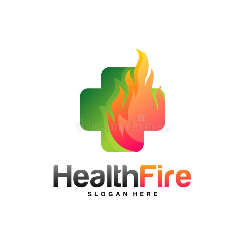 Health Fire Logo Design Concept Vector. Fire Health Logo Template. Icon ...