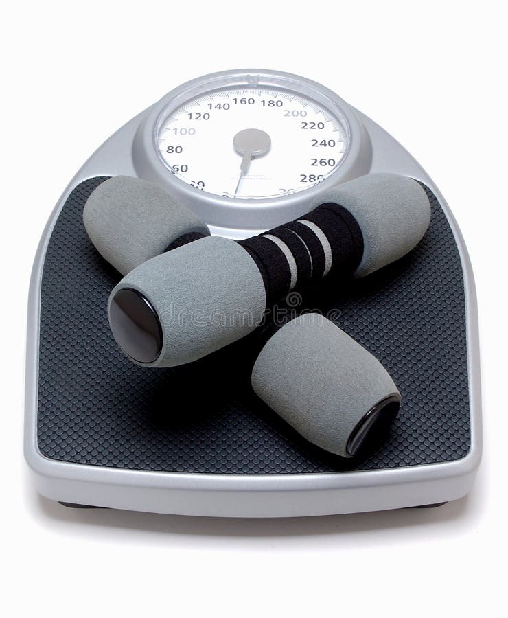 Scale and Hand Weights stock photo. Image of step, pounds - 4949878